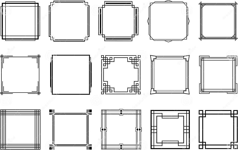 Set of art deco frames stock vector. Illustration of gold - 91708254