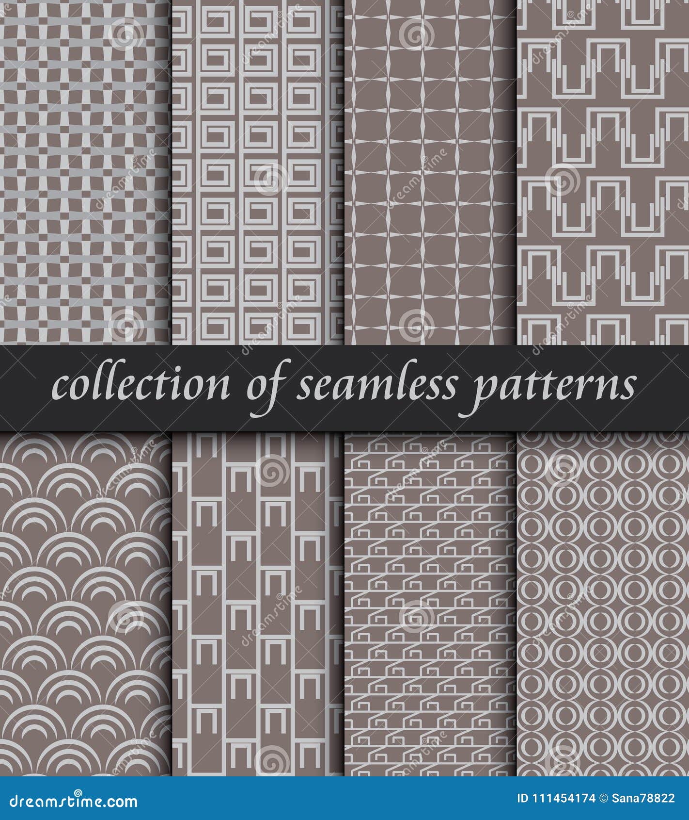 Set of Art Deco Seamless Patterns. Stylish Modern Textures. Abstract ...