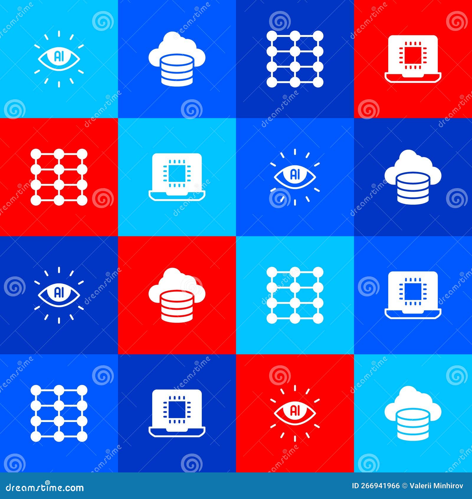 Set Artificial Intelligence AI, Cloud Database, Neural Network and ... Set Artificial Intelligence AI, Cloud Database, Neural Network and ...