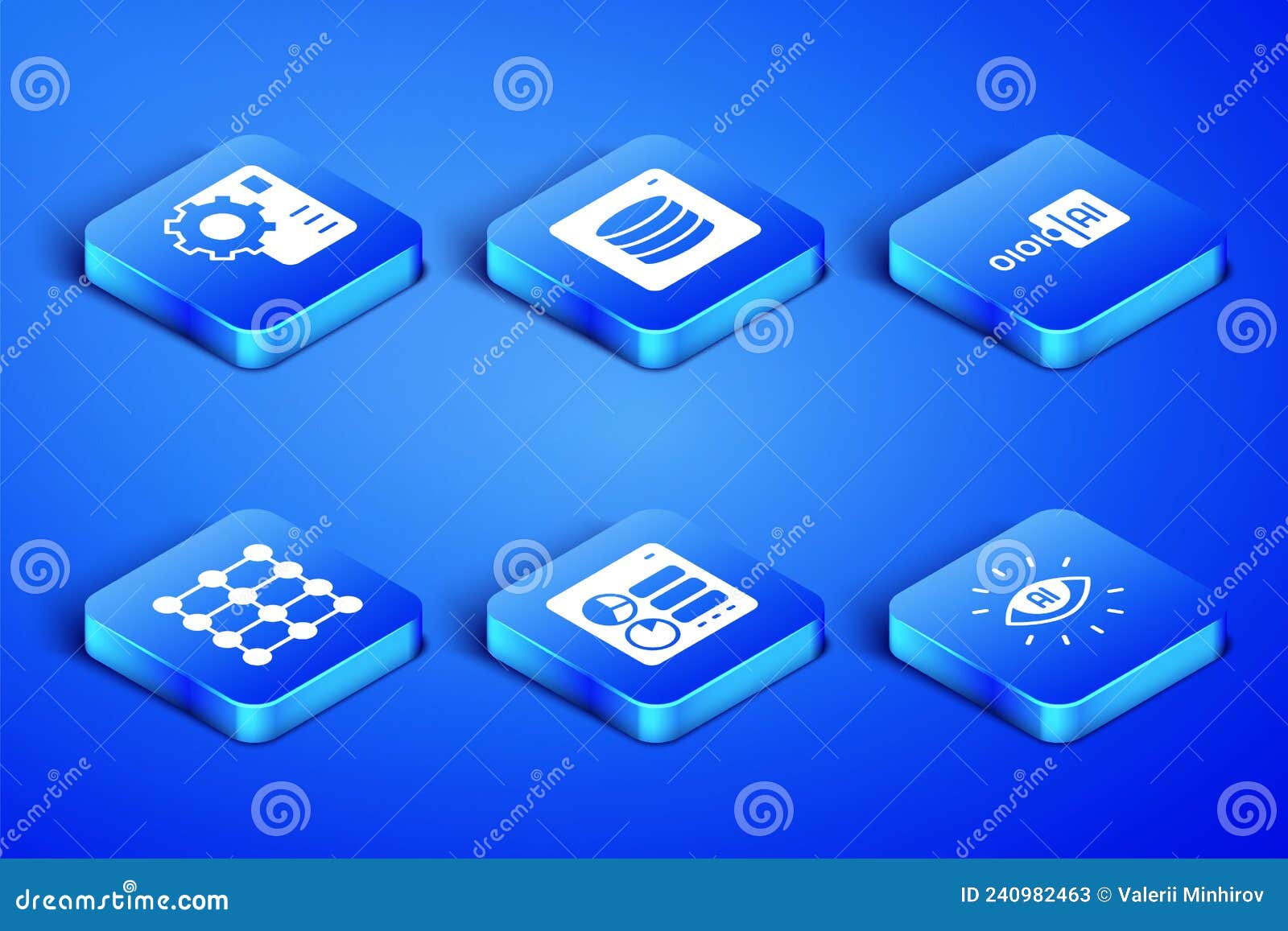 Set Artificial Intelligence Ai Neural Network Computer Api Interface Server Data and Binary Code ...