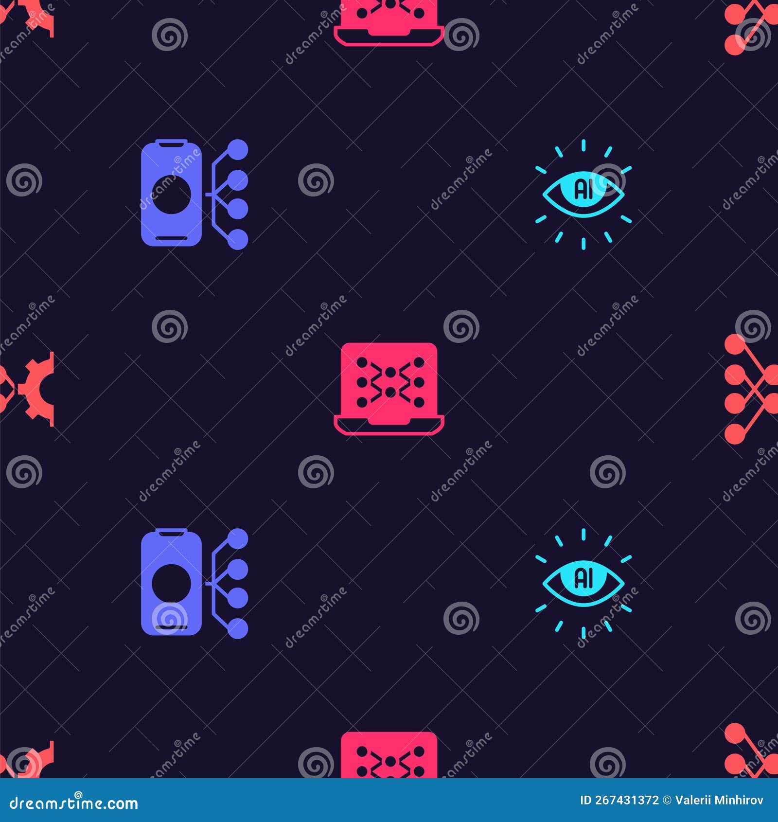 Set Artificial Intelligence AI, Neural Network, and on Seamless Pattern ... Set Artificial Intelligence AI, Neural Network, and on Seamless Pattern ...