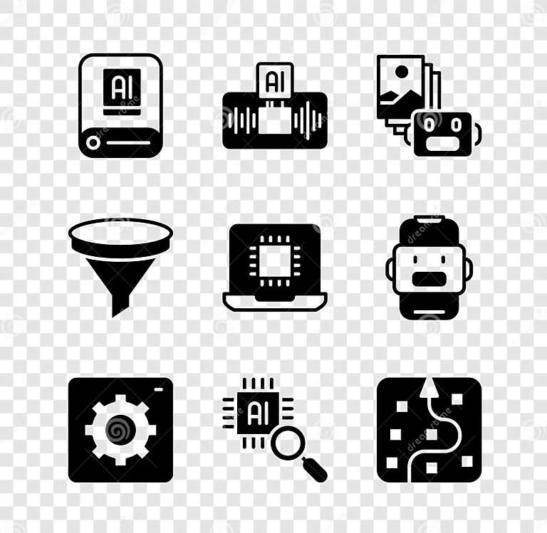 Set Artificial Intelligence Ai Robot Computer Api Interface Processor Cpu Neural Network 3418