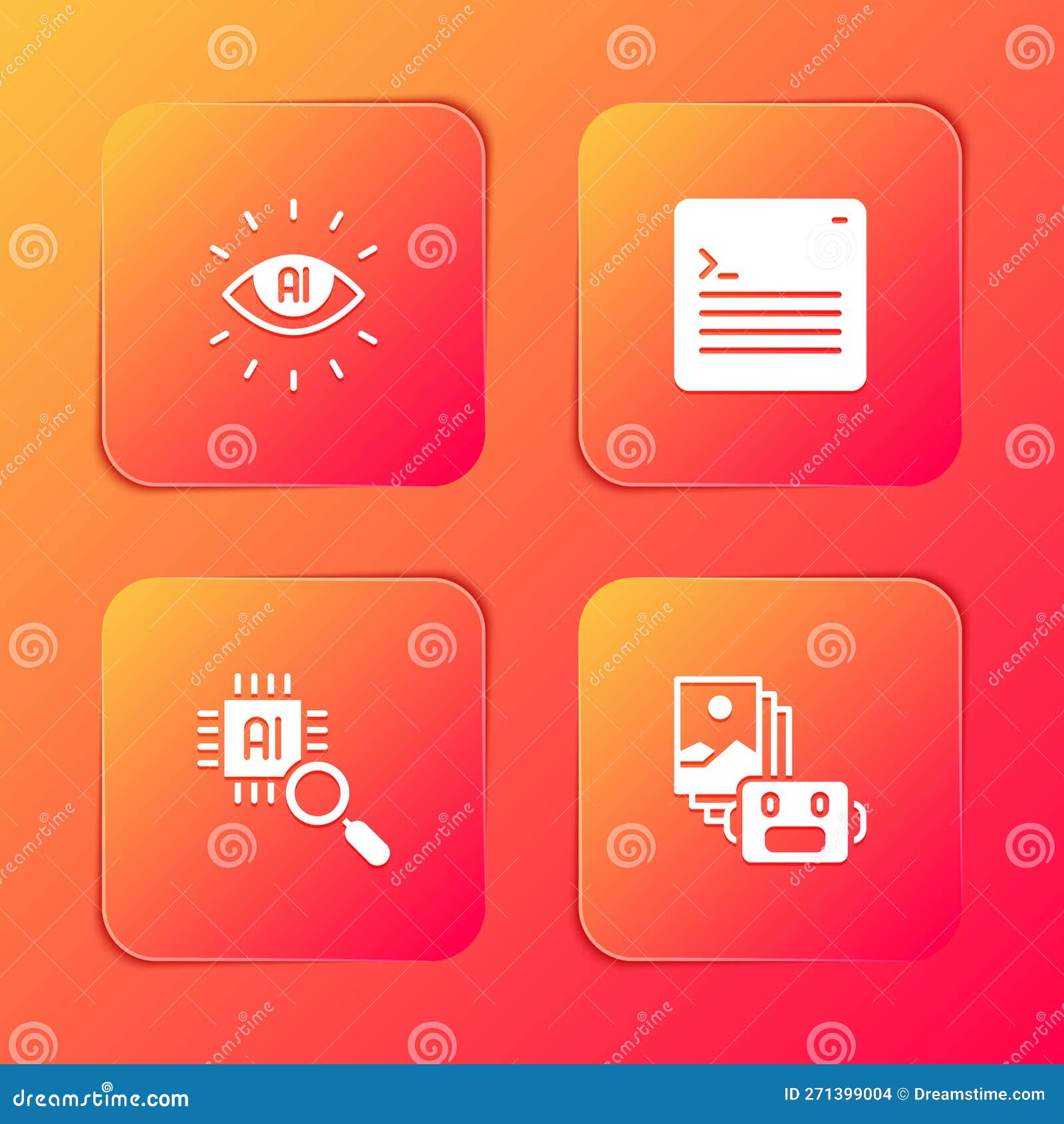 Set Artificial Intelligence Ai Web Developer Programming Code Processor Cpu And Robot Icon
