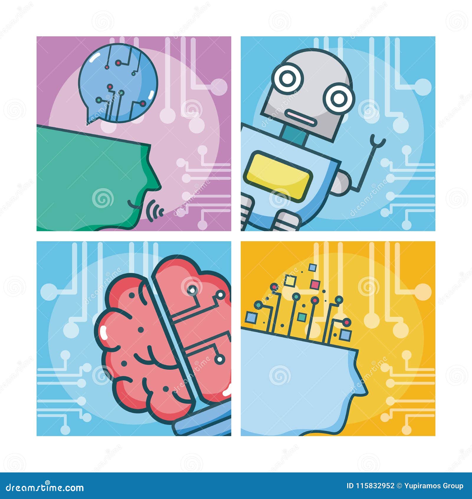 Set of Artificial Intelligence Stock Vector - Illustration of cartoons ...