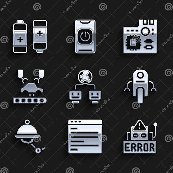 Set Artificial Intelligence, Computer Api Interface, Error Robot, Robot, Waiter, Robotic Arm on ...