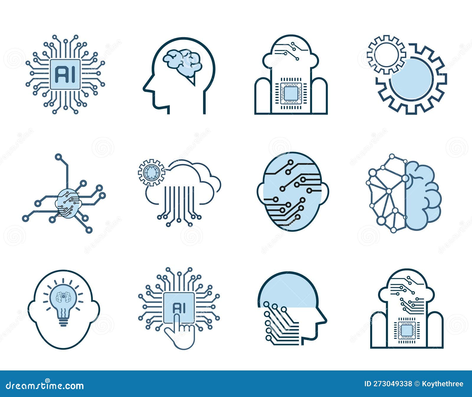 SET of Artificial Intelligence Icons Set. Collection of High Quality ...