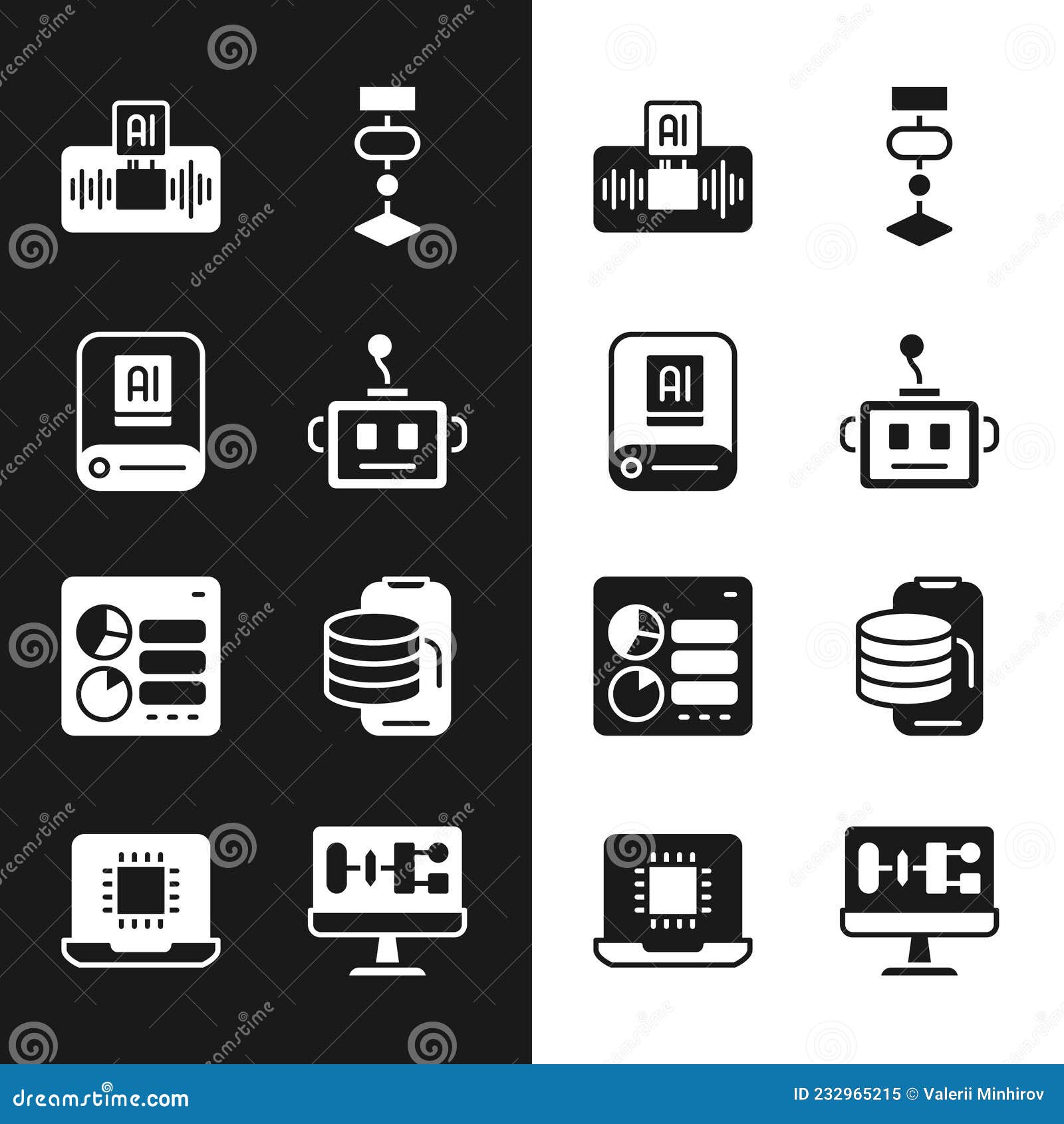 Set Artificial Intelligence Robot Ai Algorithm Computer Api Interface Cloud Technology Data 5458