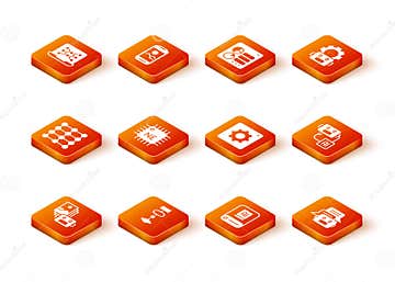 Set Artificial Intelligence Robot, Algorithm, Neural Network, Processor CPU, AI, Computer Api ...