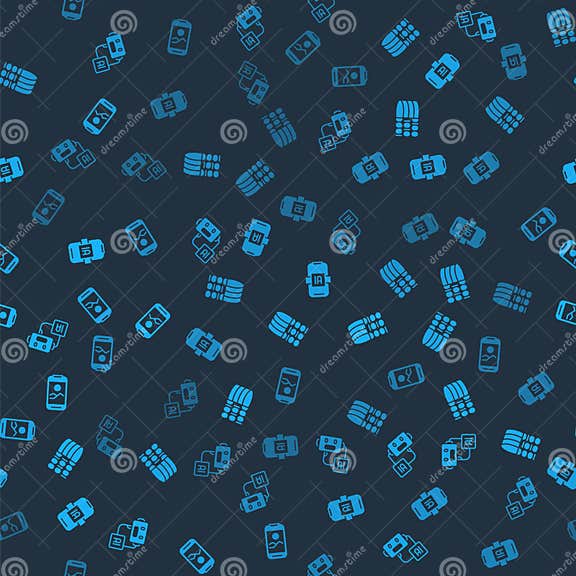 Set Artificial Intelligence Robot, Binary Code, AI and Mobile Phone on Seamless Pattern. Vector ...