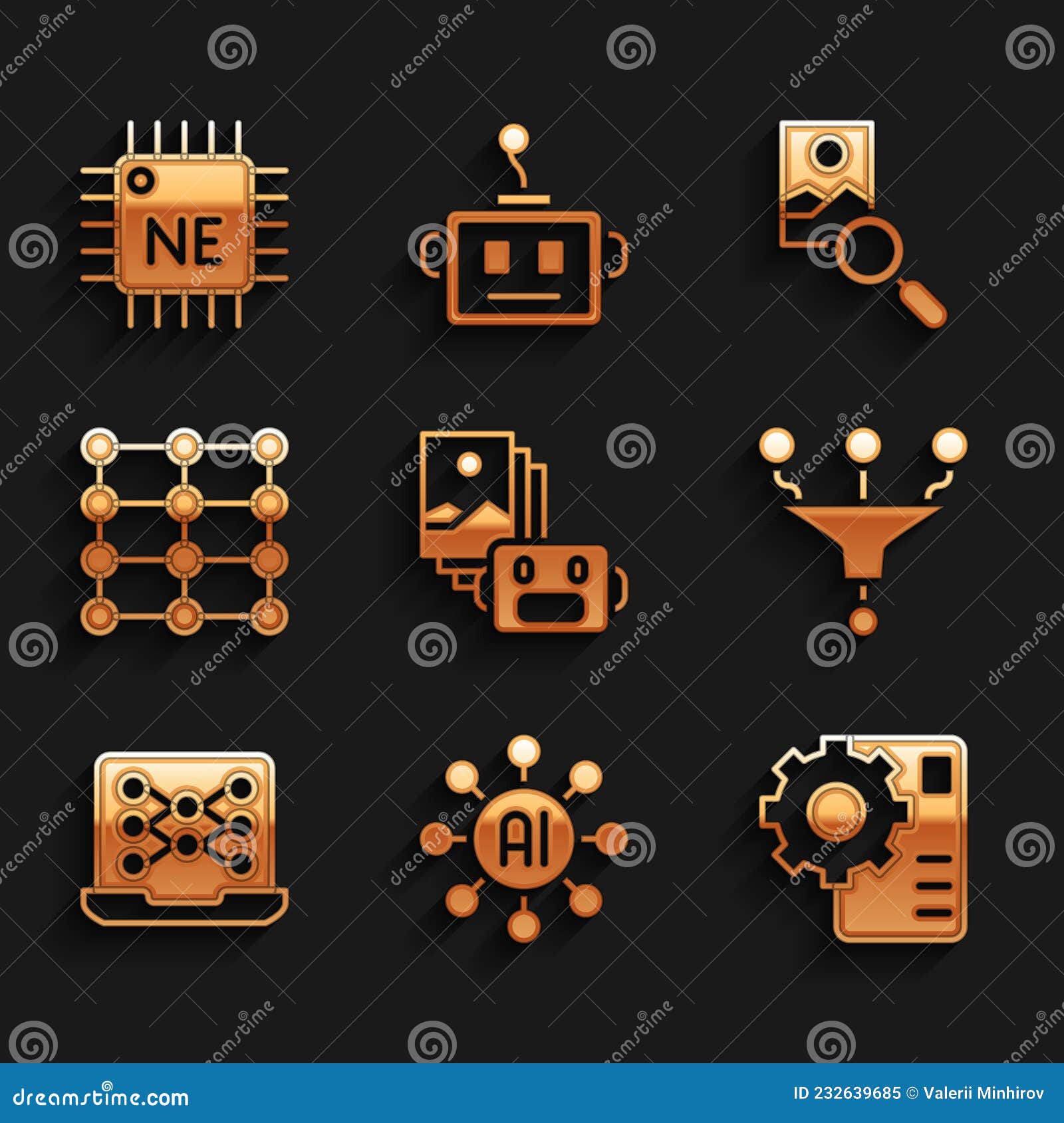 Set Processor Cpu Funnel Filter Server Data Artificial Intelligence Robot Algorithm Ai And