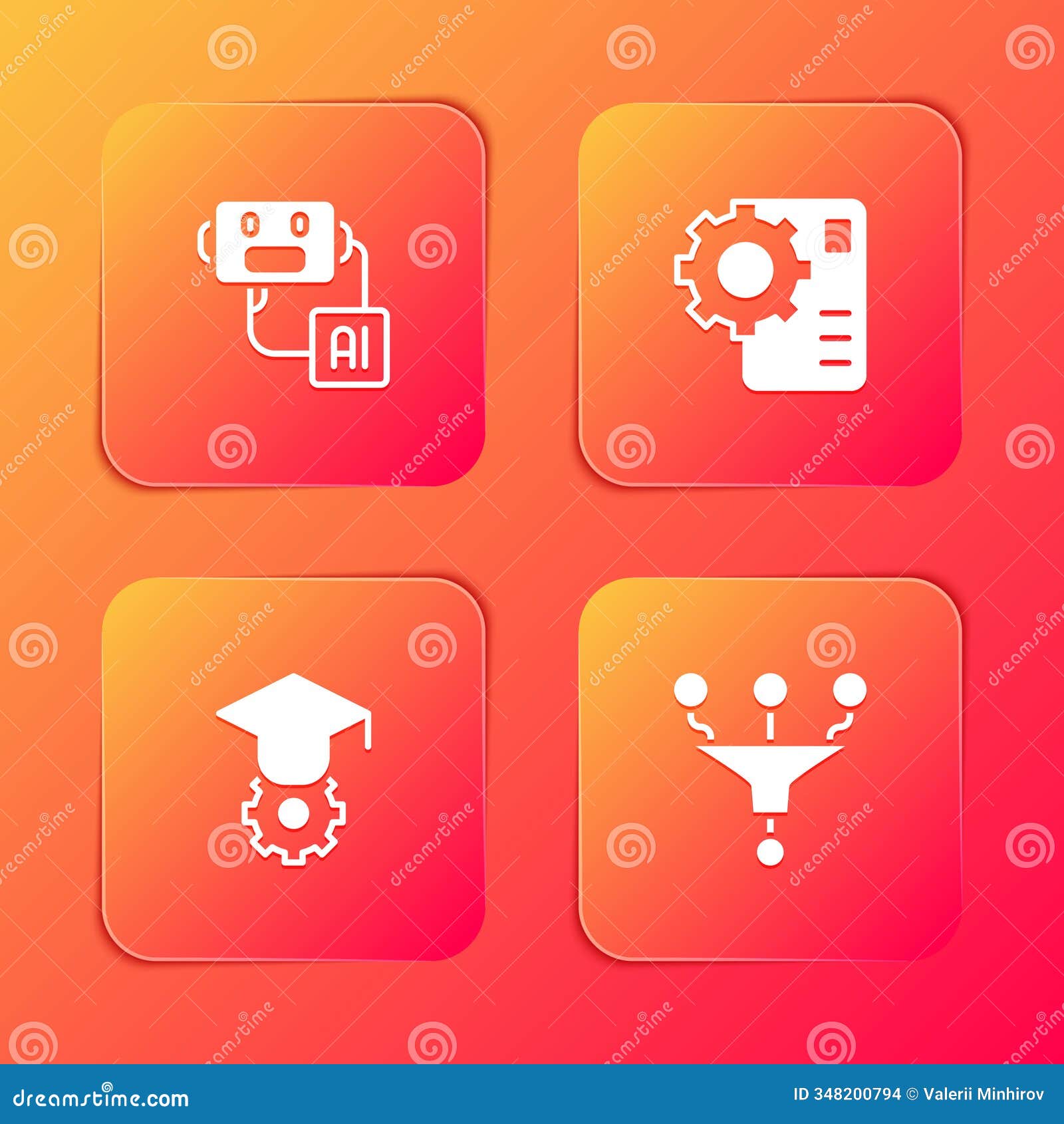 Set Artificial Intelligence Robot, Neural Network, Graduation Cap and ... Set Artificial Intelligence Robot, Neural Network, Graduation Cap and ...