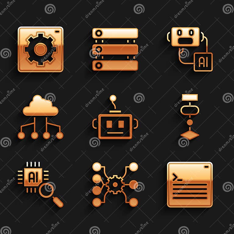 Set Artificial Intelligence Robot Neural Network Web Developer Programming Code Algorithm 6110