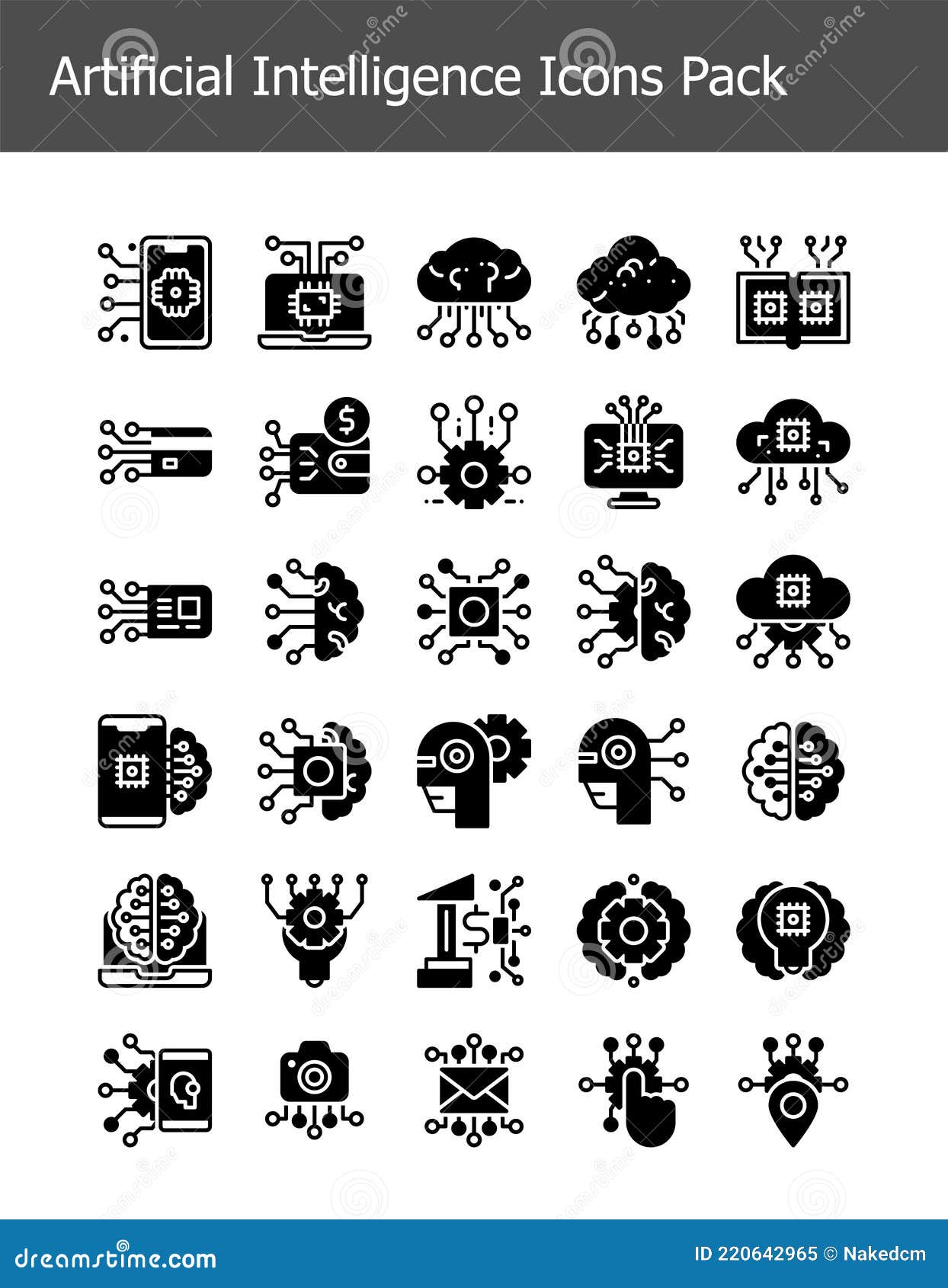 Set of Artificial Intelligence Technology Icons Pack Glyph Solid Stock ... Set of Artificial Intelligence Technology Icons Pack Glyph Solid Stock ...