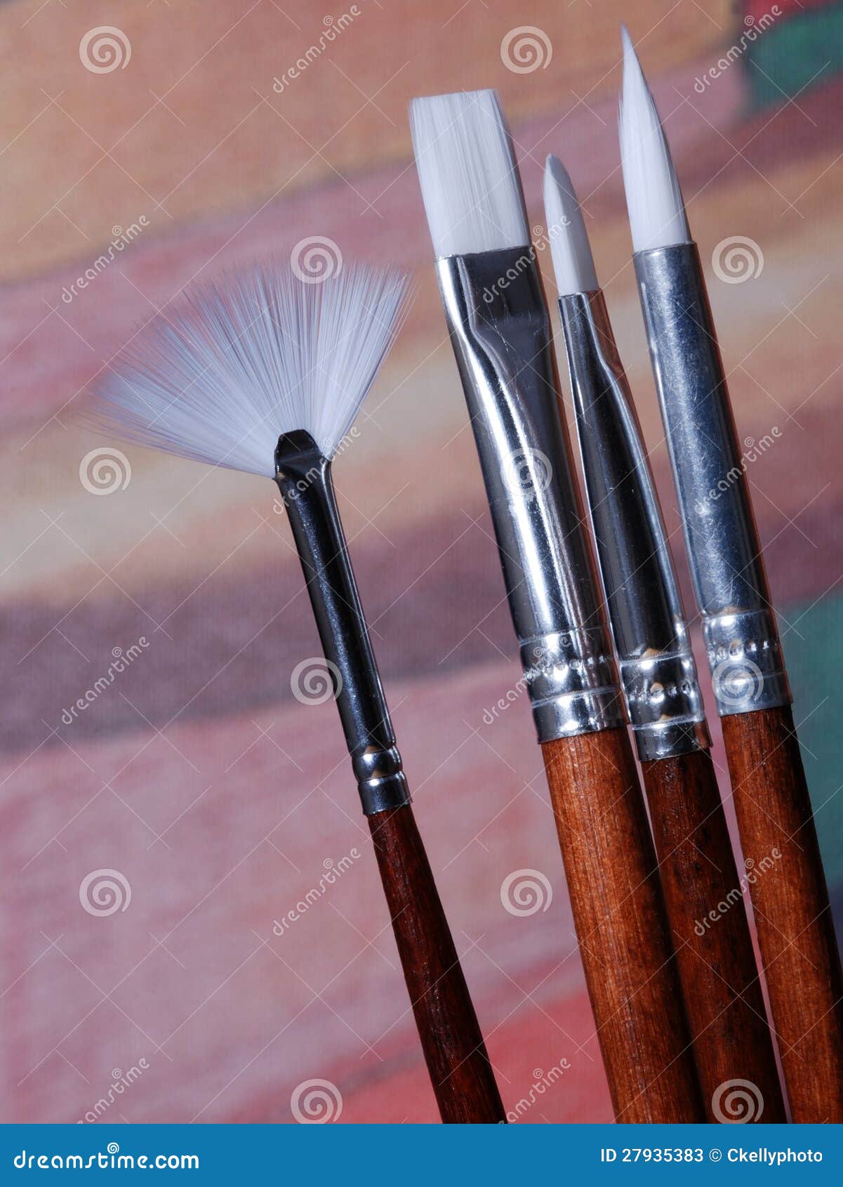 A Set of Artist Paint Brushes Stock Image - Image of acrylic, creative ...