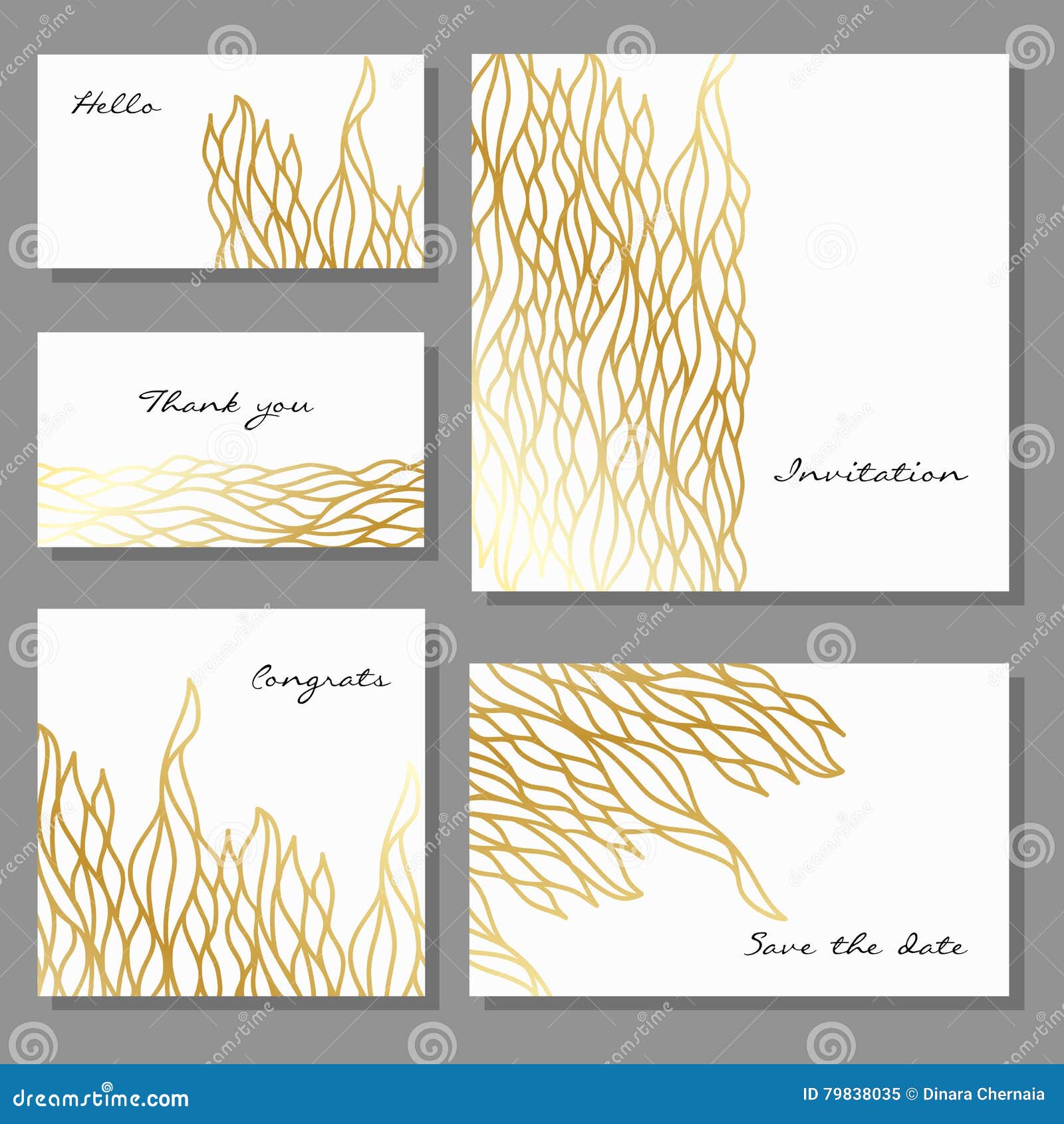 Set of Artistic Colorful Universal Cards. Brush Textures. Stock Vector ...