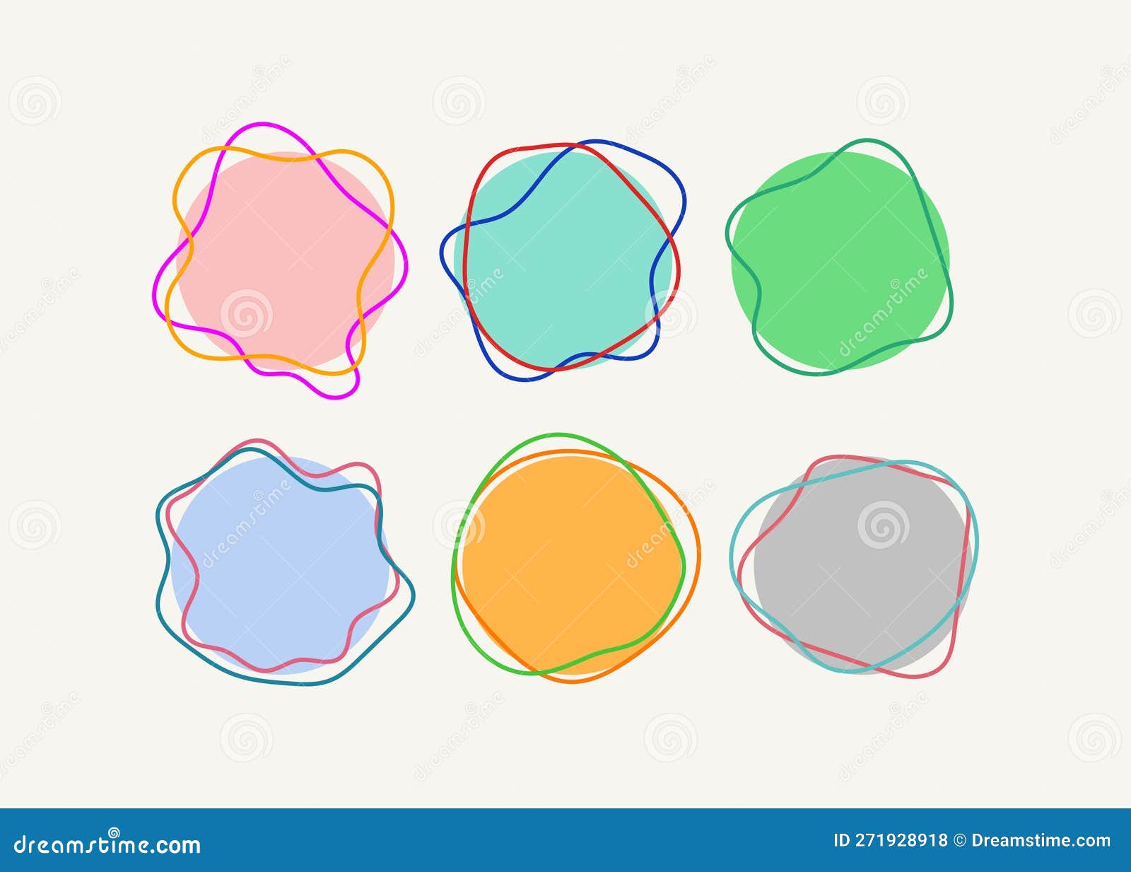 Set of Artistic Line Frames, Hand Drawn Border Stock Vector ...