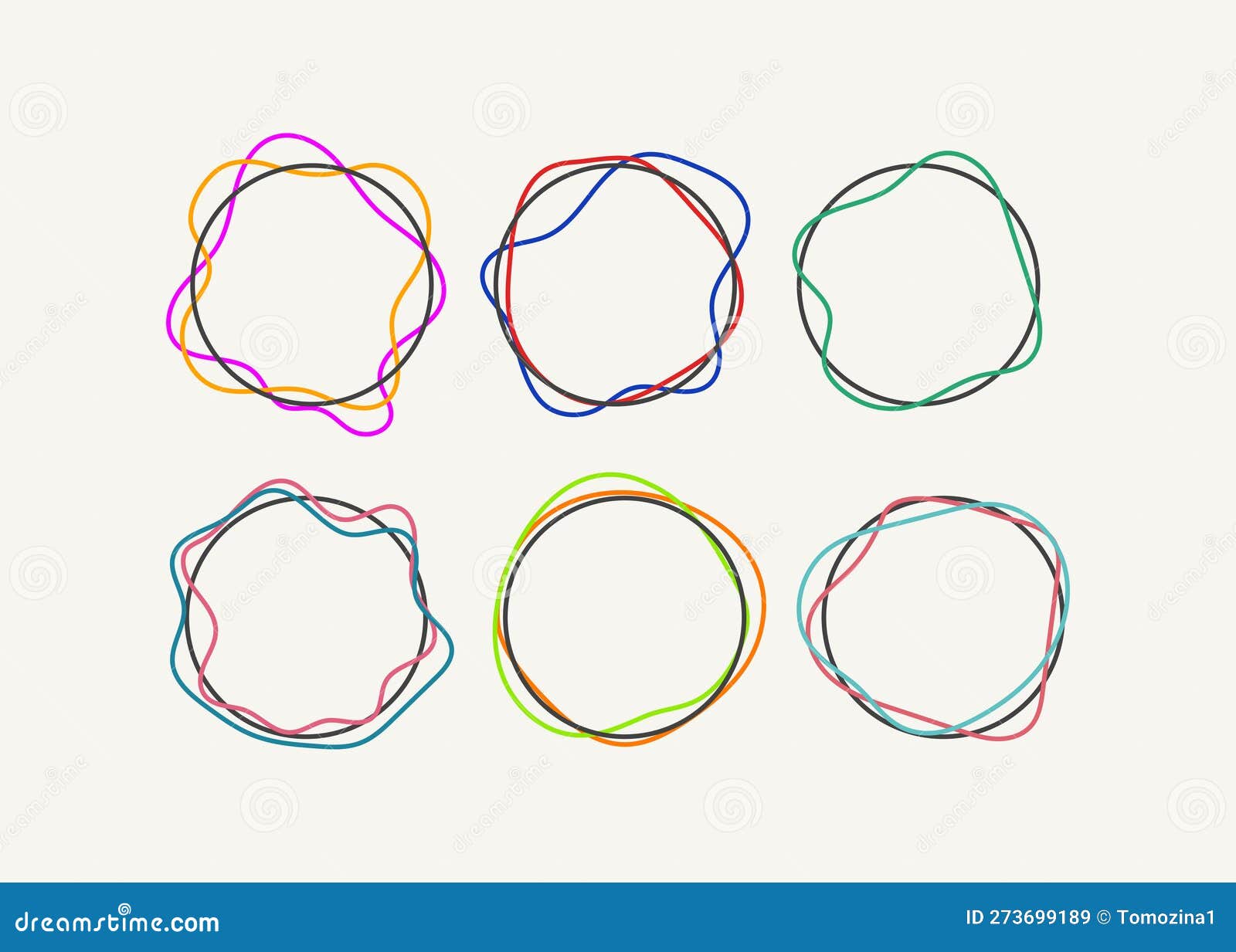 Set Of Artistic Line Frames, Hand Drawn Border Vector Illustration ...