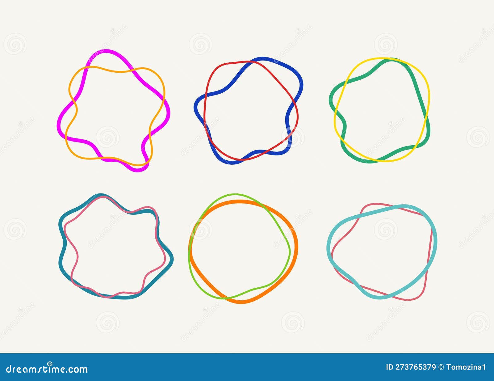 Set of Artistic Line Frames, Hand Drawn Border Stock Vector ...