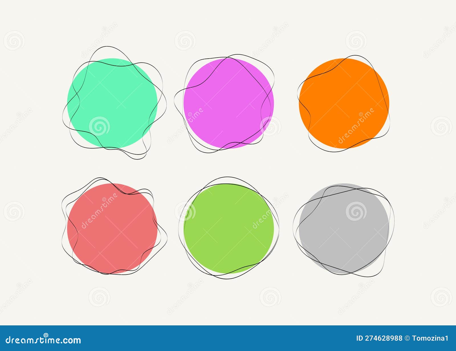 Set of Artistic Line Frames, Hand Drawn Border Stock Vector ...