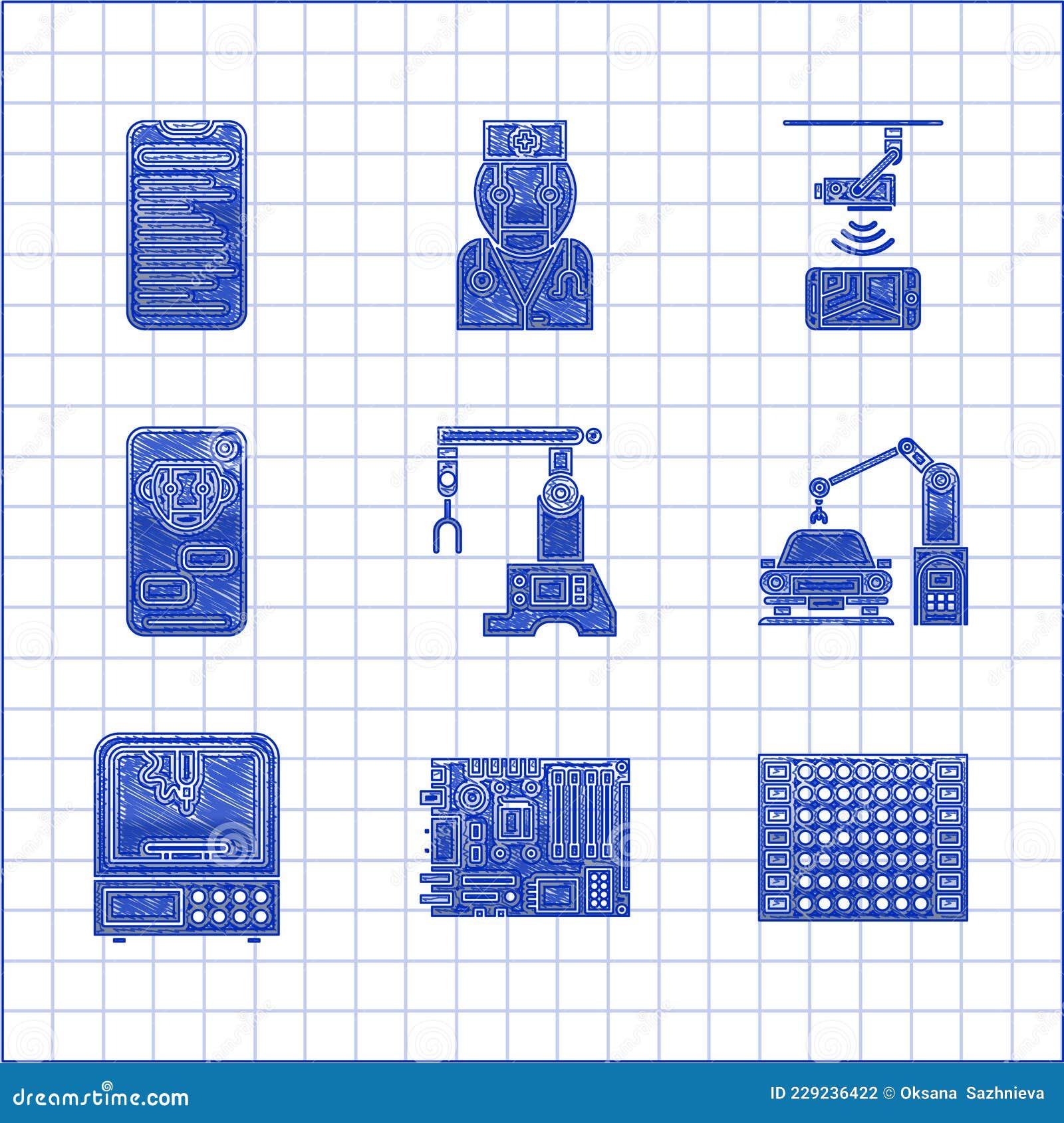 Set Assembly Line, Printed Circuit PCB, Industrial Machine Robotic ... Set Assembly Line, Printed Circuit PCB, Industrial Machine Robotic ...