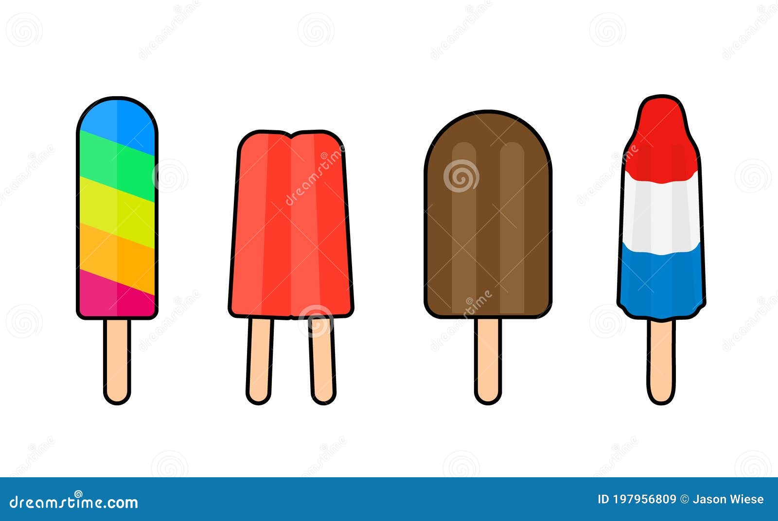 A Set of Assorted Coloured Popsicles Stock Vector - Illustration of ...