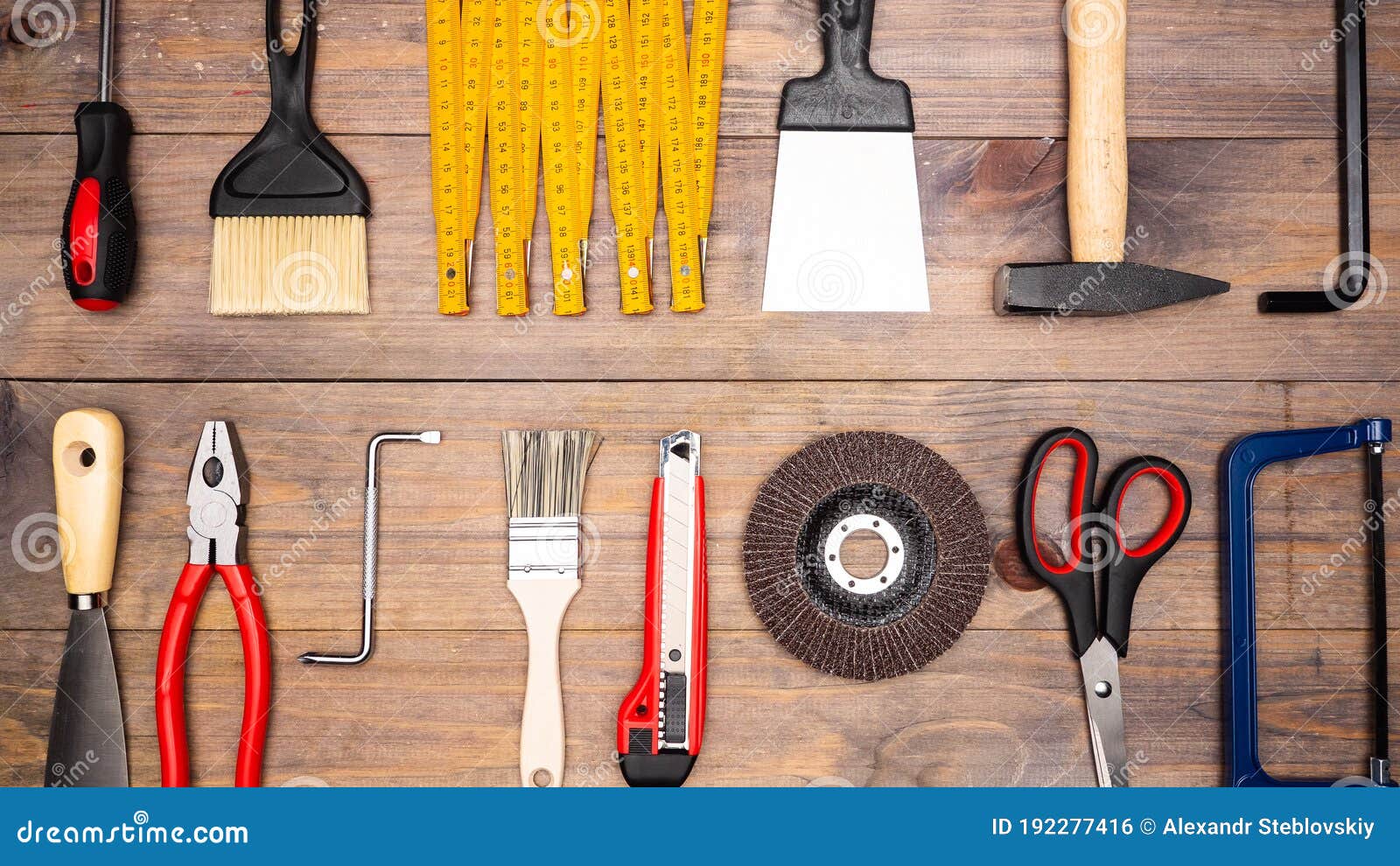 Set of Assorted Instruments on Table Stock Photo - Image of knife ...