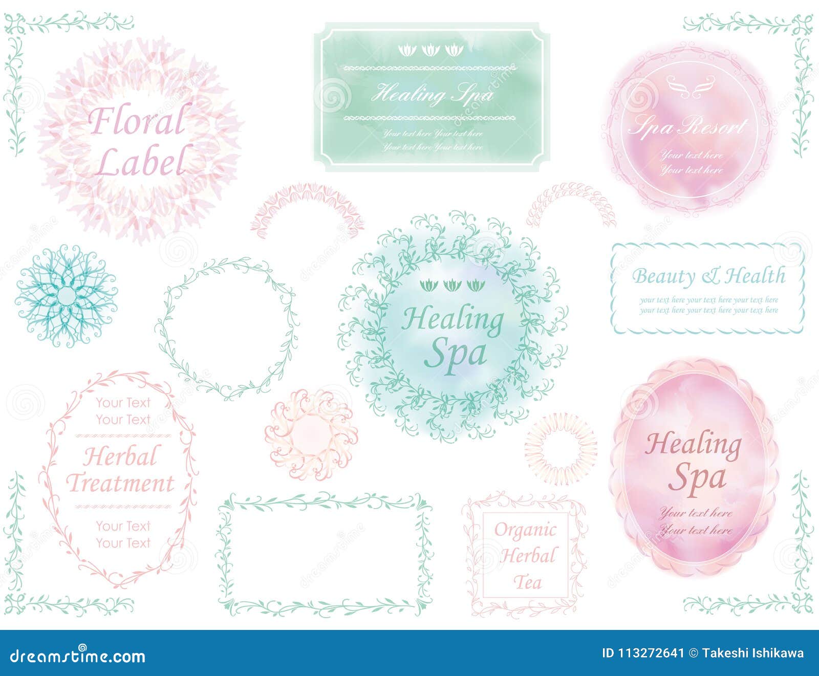Set of Assorted Labels in Pastel Colors, Vector Illustrations. Stock ...