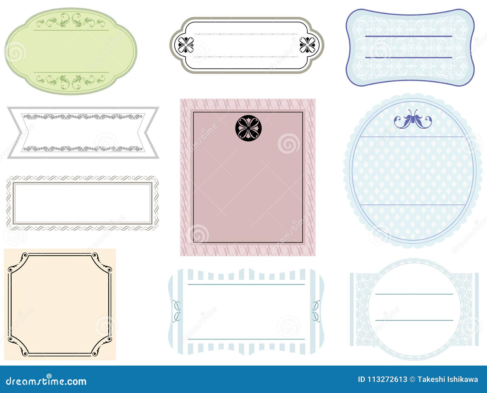 Labels Set Pastel Color Cartoon Vector | CartoonDealer.com #41900143
