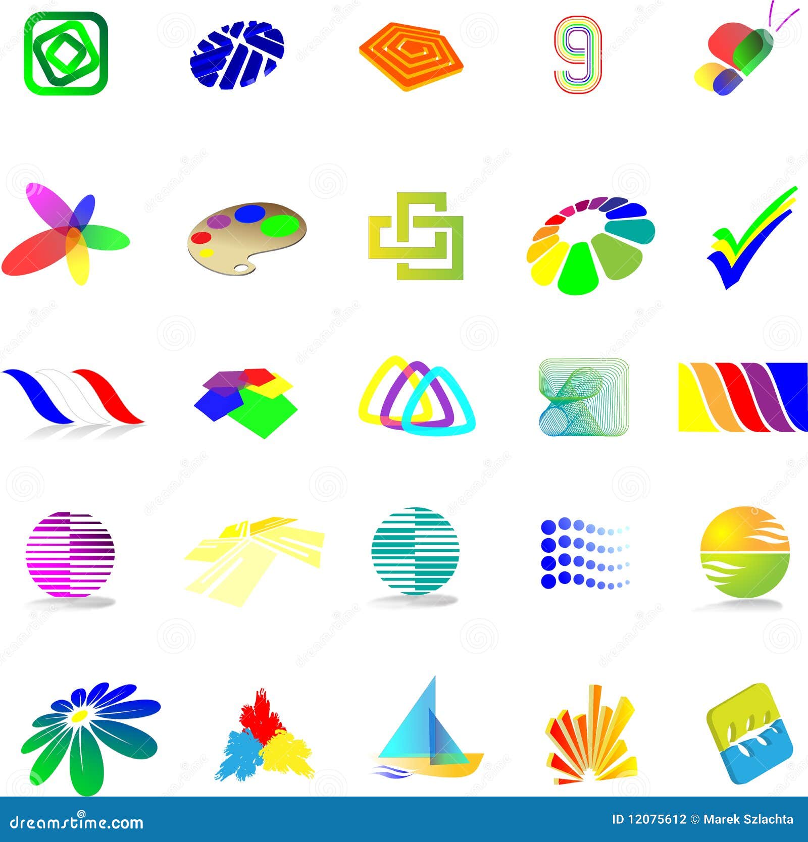 Set of Assorted Logo Examples Stock Vector - Illustration of wave, line ...