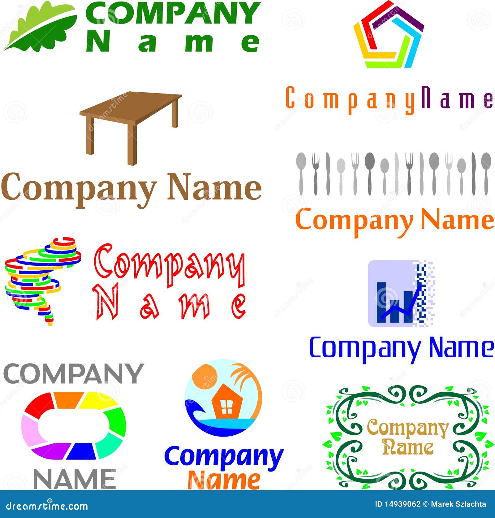 Set Of Assorted Logo Examples Vector Illustration | CartoonDealer.com ...