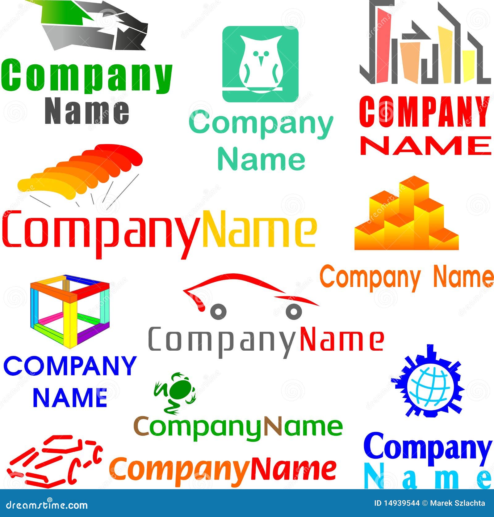 Set of Assorted Logo Examples Stock Vector - Illustration of blue, home ...