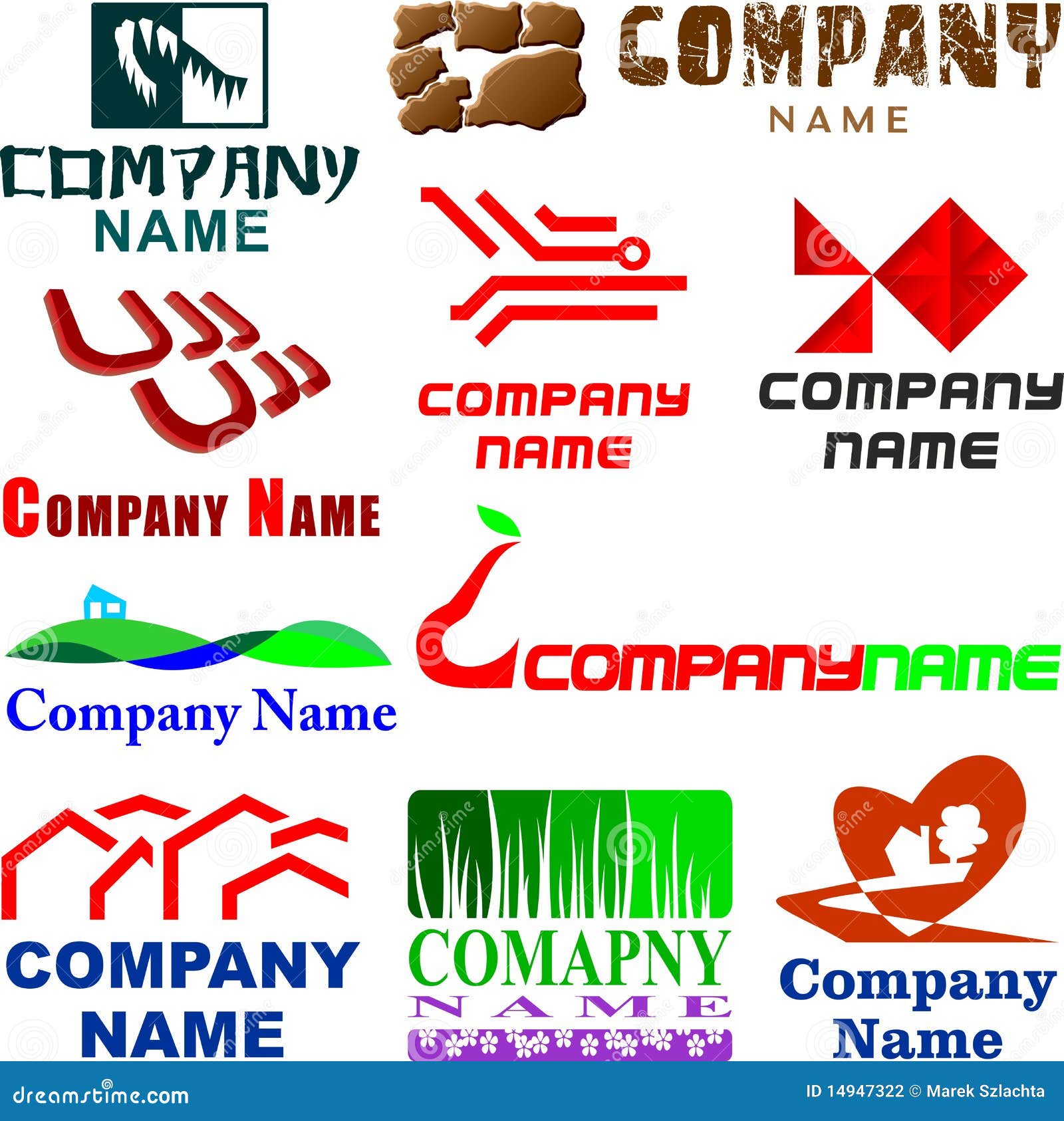 Set of Assorted Logo Examples Stock Vector - Illustration of firm ...