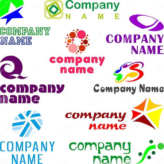 Set of Assorted Logo Examples Stock Vector - Illustration of oval, pink ...