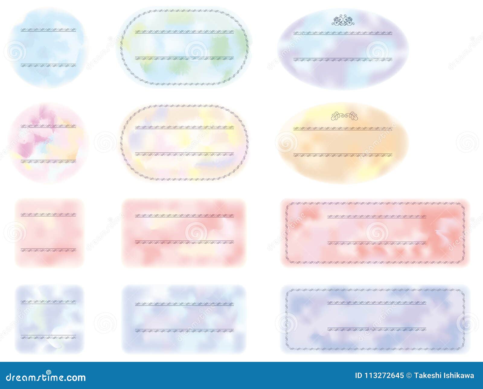 Set of Assorted Vector Pastel Color Labels on a White Background ...