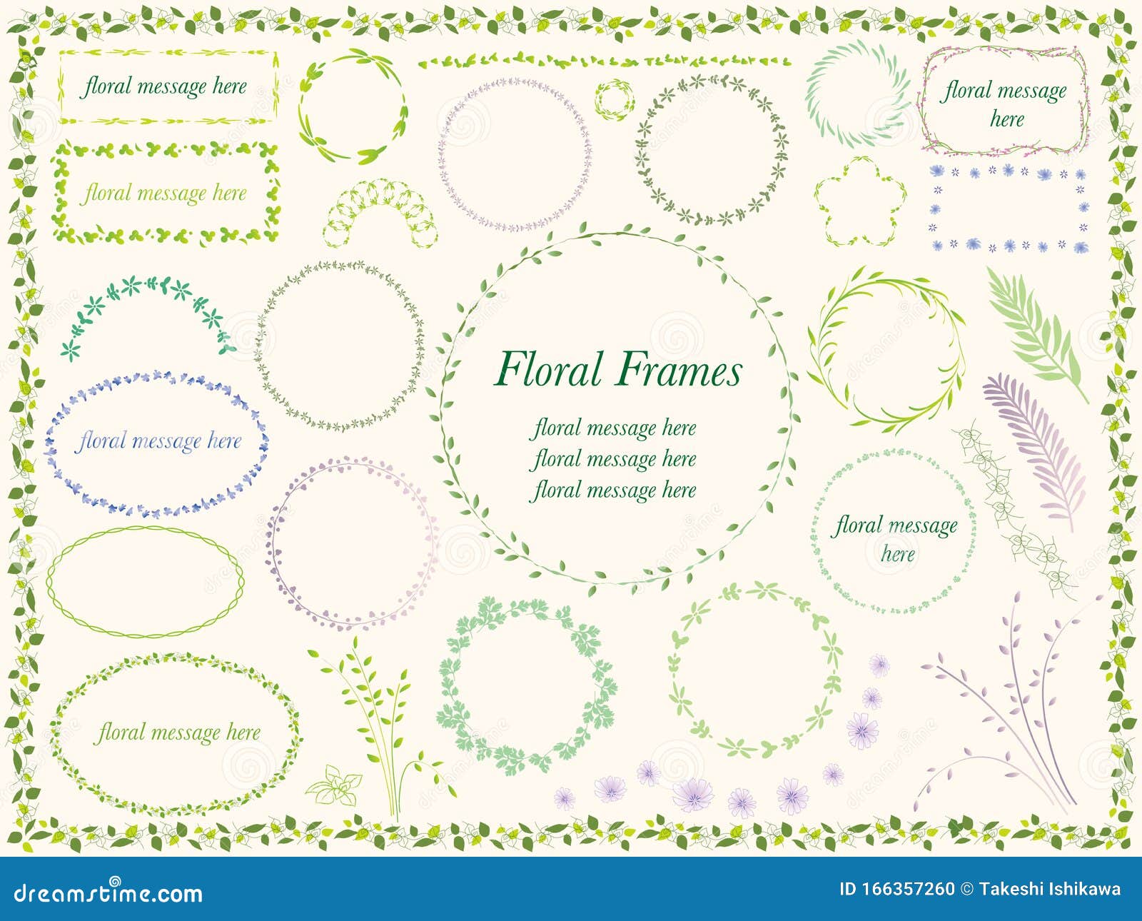 Set of Assorted Vector Flower and Plant Frames. Stock Vector ...