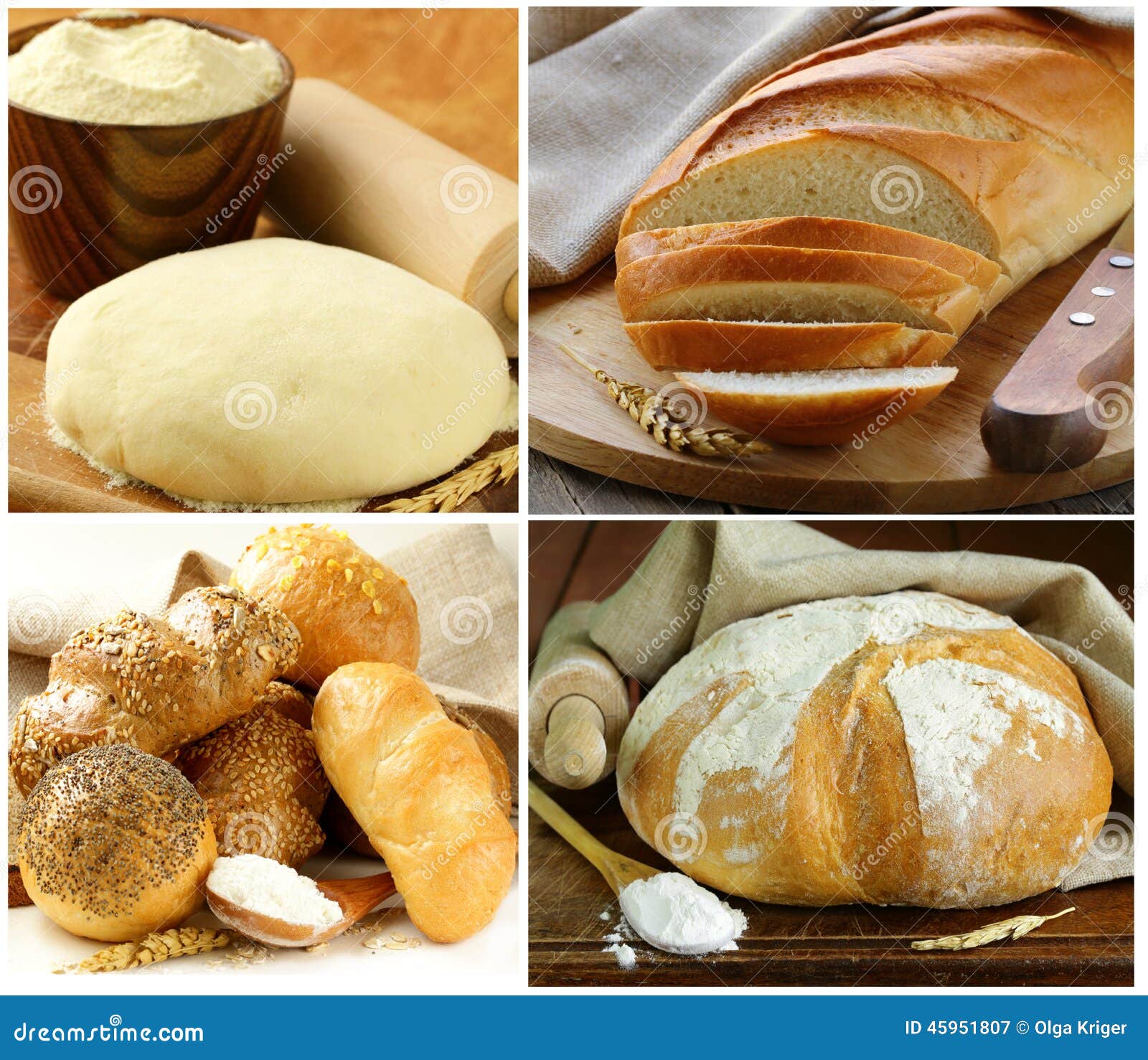 Set assortment of bread stock image. Image of fresh, flour - 45951807