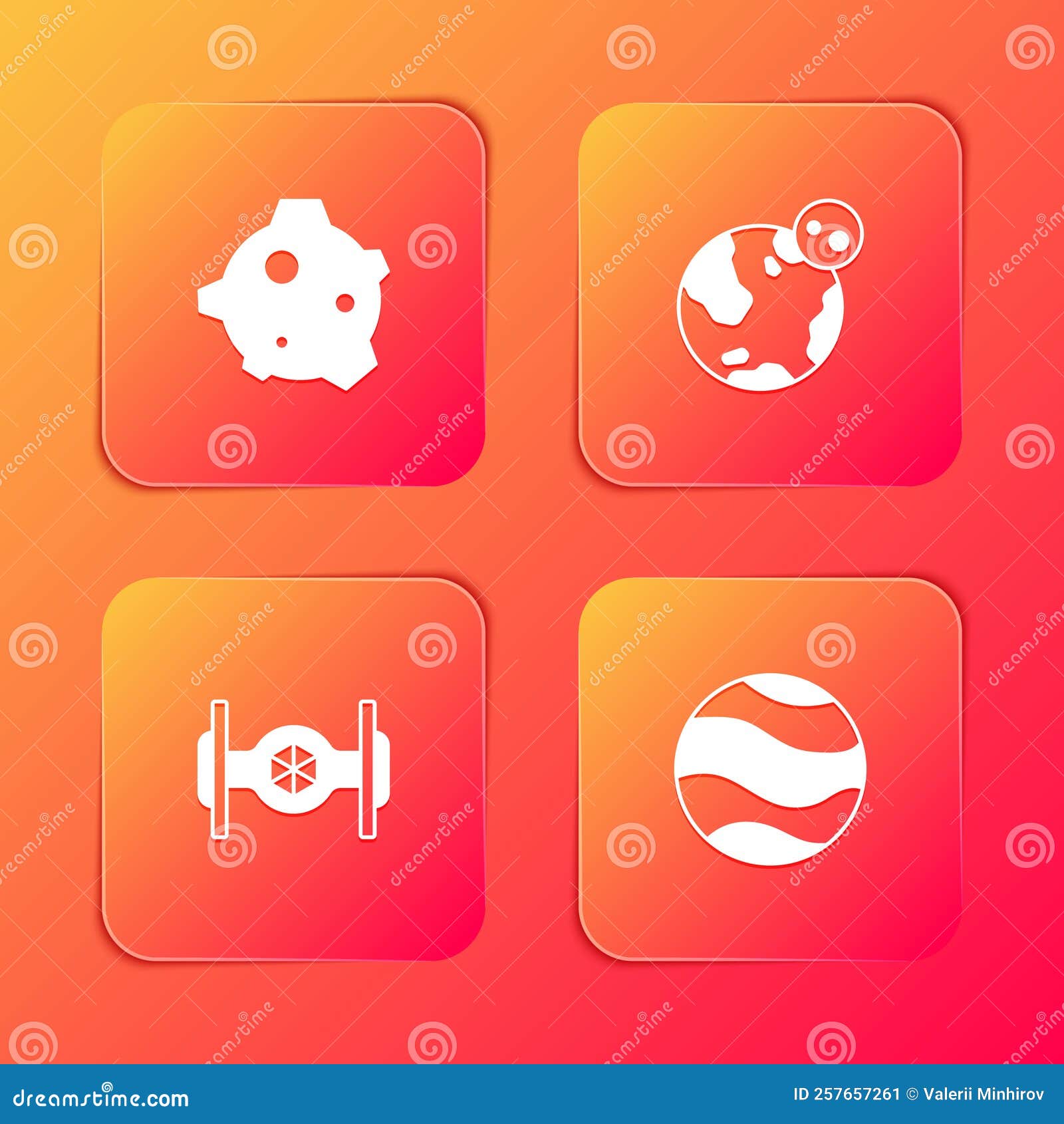 Set Asteroid, Earth Globe, Cosmic Ship and Planet Icon. Vector Stock ... Set Asteroid, Earth Globe, Cosmic Ship and Planet Icon. Vector Stock ...