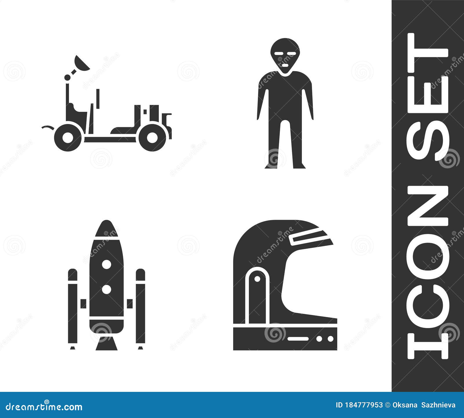 Set Astronaut Helmet, Mars Rover, Space Shuttle and Rockets and Alien ... Set Astronaut Helmet, Mars Rover, Space Shuttle and Rockets and Alien ...