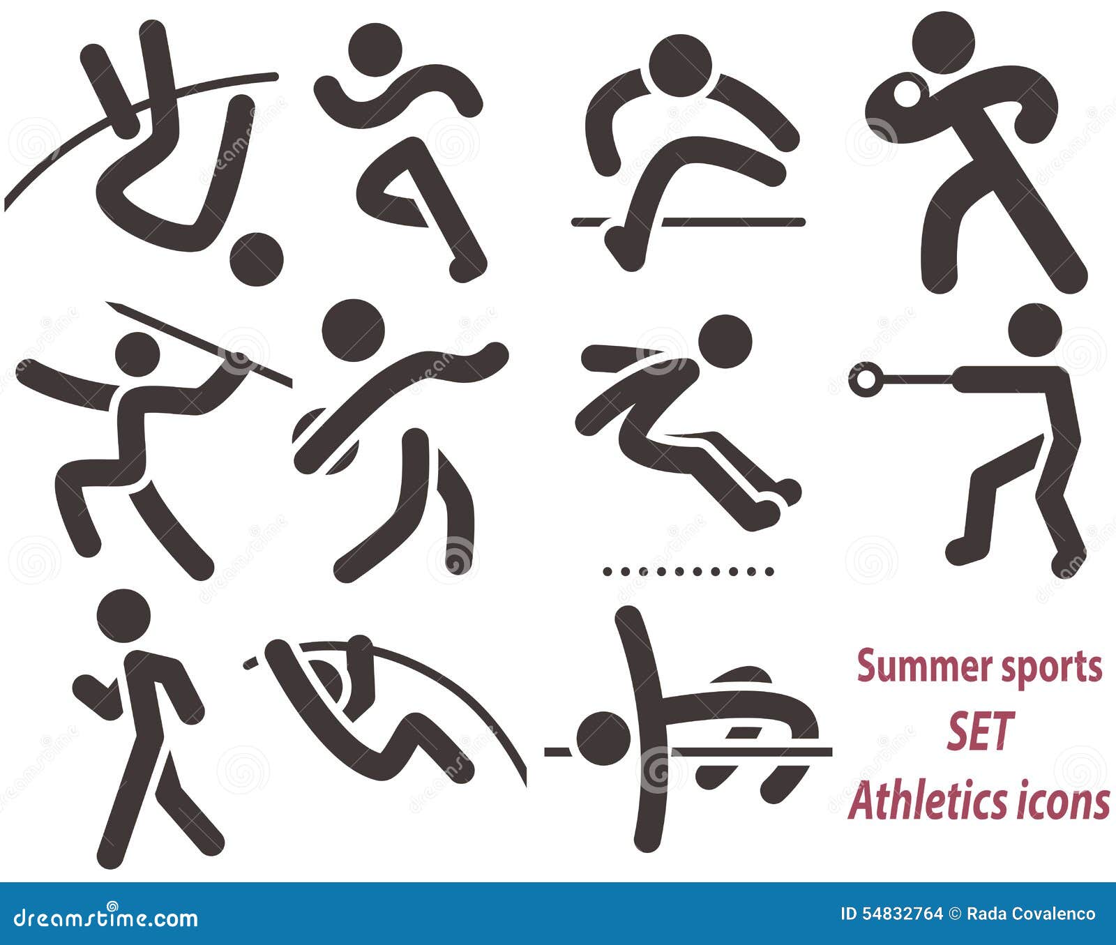 Set of athletics icons stock vector. Illustration of icons - 54832764
