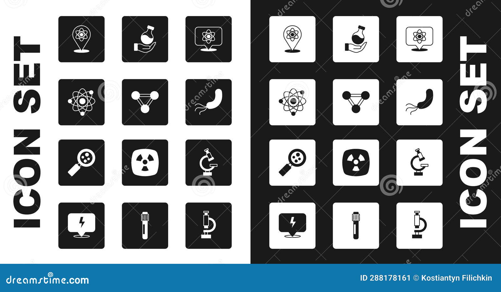 Set Atom, Molecule, Bacteria, Test Tube, Microscope and Microorganisms ... Set Atom, Molecule, Bacteria, Test Tube, Microscope and Microorganisms ...