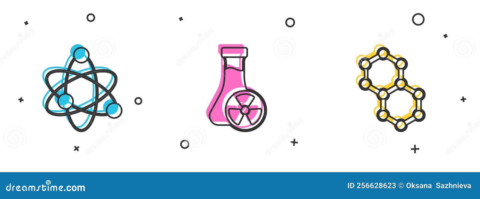 Set Atom, Test Tube with Toxic Liquid and Molecule Icon. Vector Stock ... Set Atom, Test Tube with Toxic Liquid and Molecule Icon. Vector Stock ...
