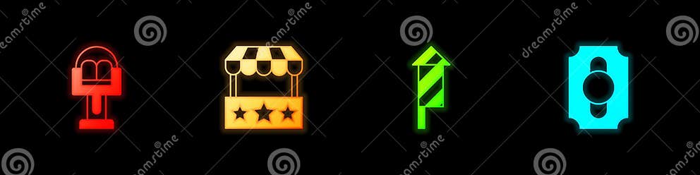 Set Attraction Carousel, Ticket Box Office, Firework Rocket and Circus ...