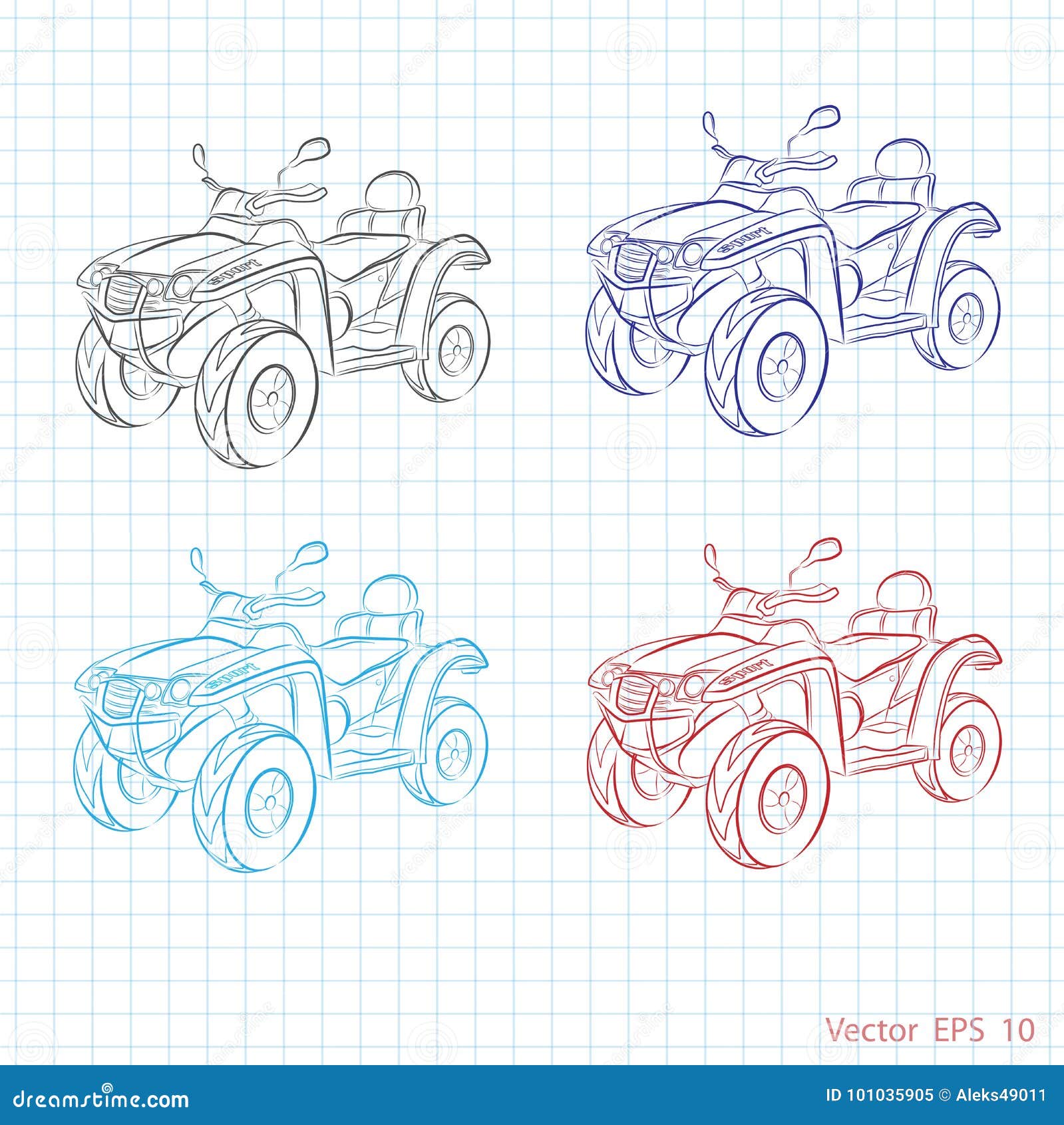 Set of ATV stock vector. Illustration of entertainment - 101035905