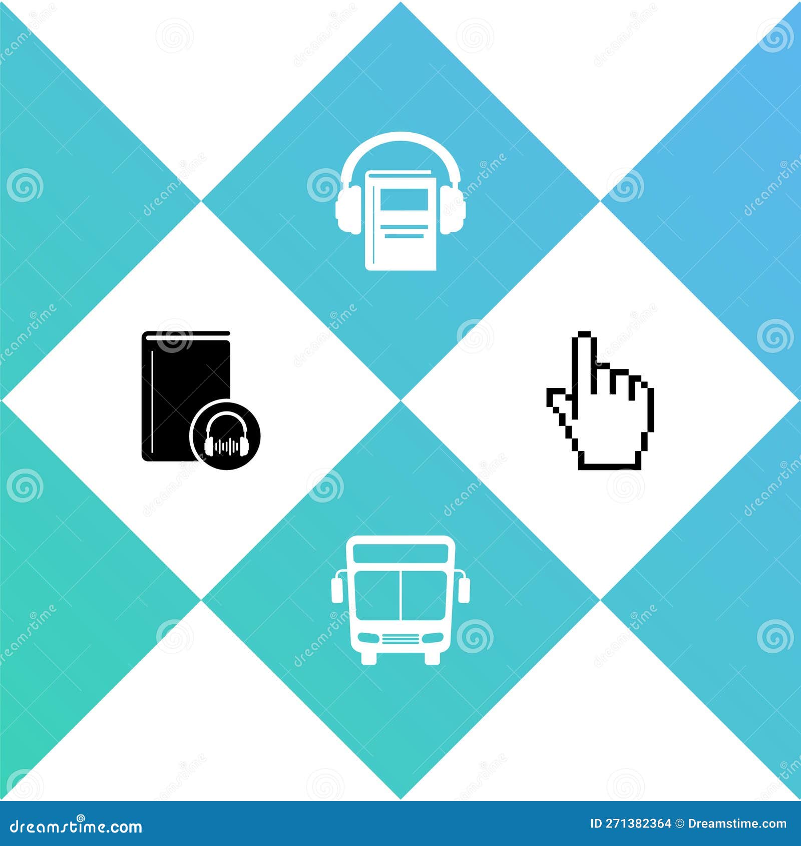 Set Audio Book, Bus, and Pixel Hand Cursor Icon. Vector Stock ... Set Audio Book, Bus, and Pixel Hand Cursor Icon. Vector Stock ...