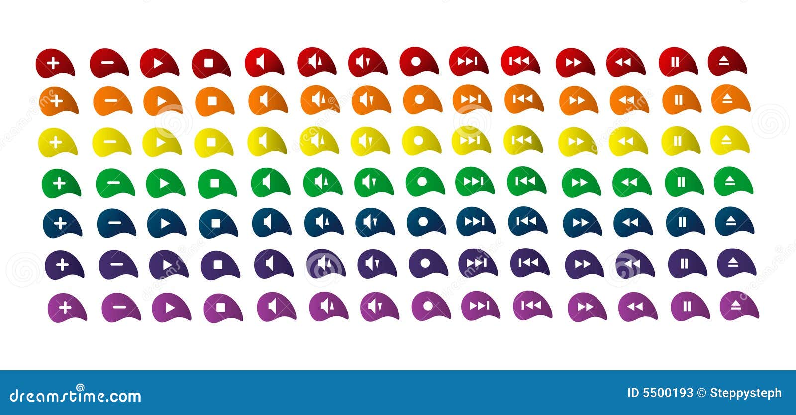 Set of Audio Buttons stock vector. Illustration of interface - 5500193