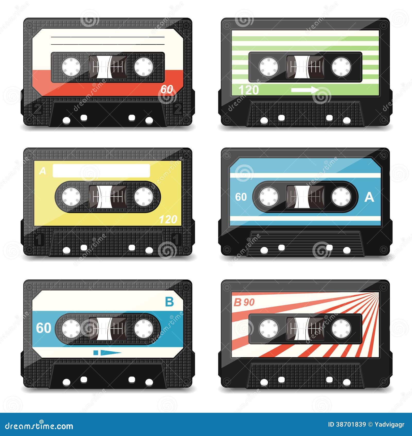 Audio Cassettes Collection - Colored And Realistic Vector Set Royalty ...