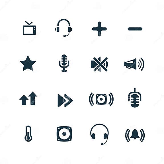 Set of audio icons stock vector. Illustration of audio - 52611914