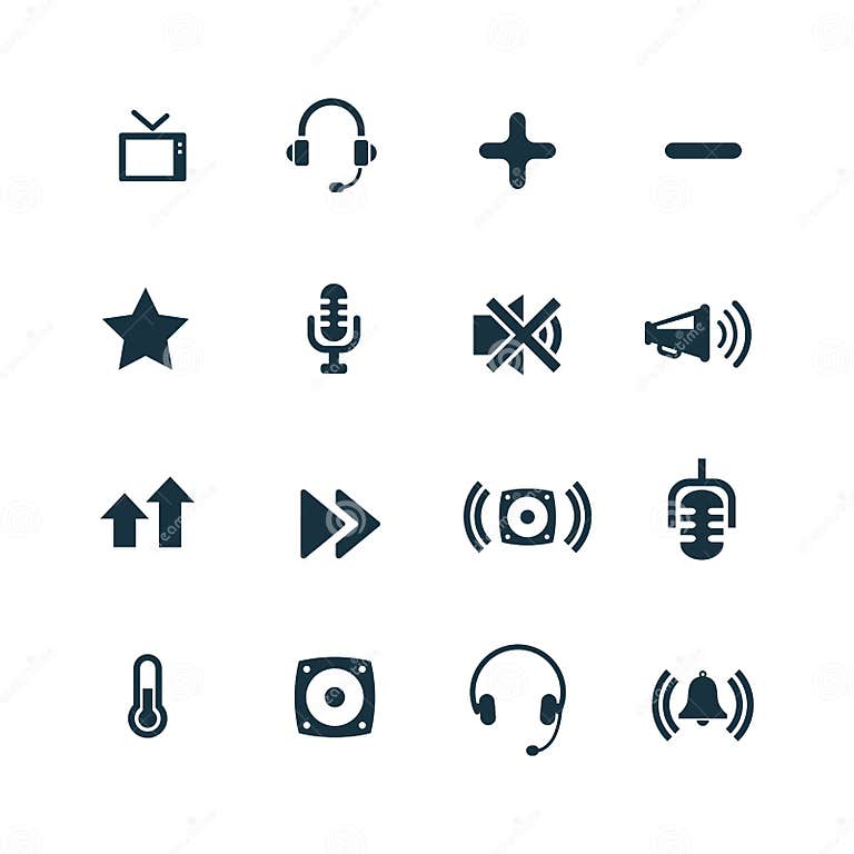 Set of audio icons stock vector. Illustration of audio - 52611914