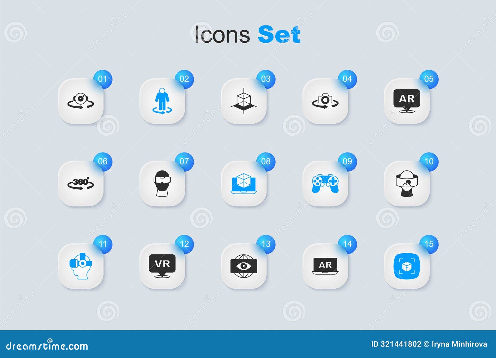 Set Augmented Reality AR, Virtual Glasses, 3d Modeling, 360 Degree View ...