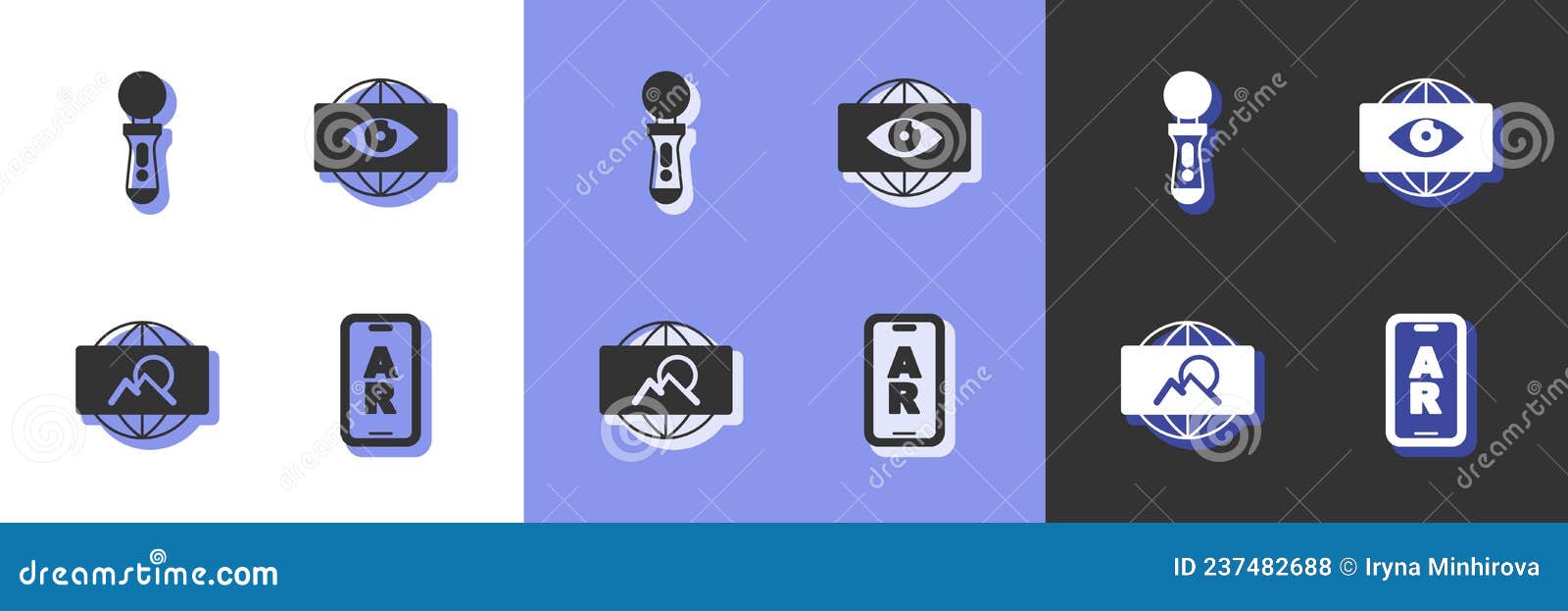 Set Augmented Reality AR, VR Controller Game, Wide Angle Picture and ...